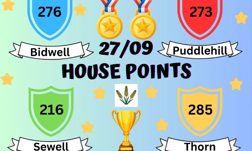 Tithe Farm Primary School - House points 27/09/2024